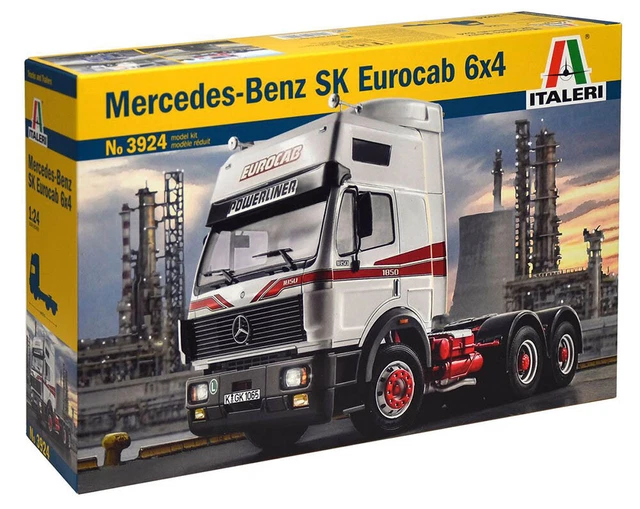 MERCEDES-BENZ SK EUROCAB 6x4 Truck LKW 1:24 Model Kit Bausatz Italeri ...