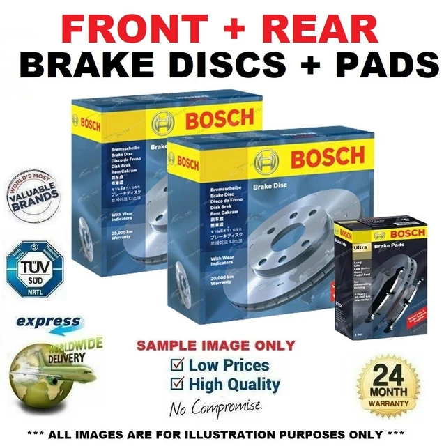 BOSCH FRONT + REAR DISCS & PADS for FORD TRANSIT TOURNEO 2.2 TDCi 2008 ...