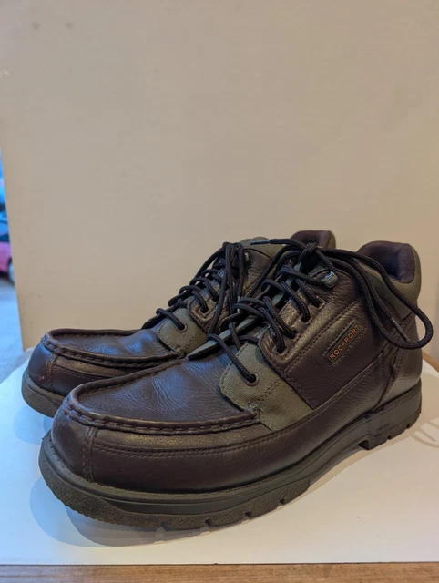 ROCKPORT XCS MENS Size 11 Brown Leather Green Canvas Boots VVGC £37.09 ...