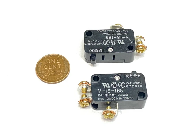 10 X LIMIT switch Black v-15-1b5 No lever SPDT micro 3pin screw ...