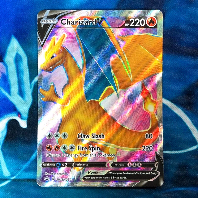 CHARIZARD V - SWSH050 - Full Art Black Star Ultra Rare Promo - Pokemon ...