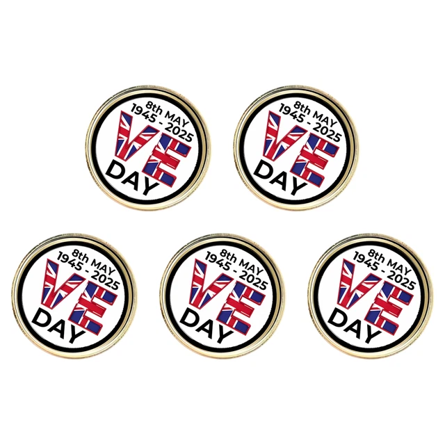 VE DAY 80TH Anniversary 1945-2025 Lapel Pin Badges 8th May VE Day ...