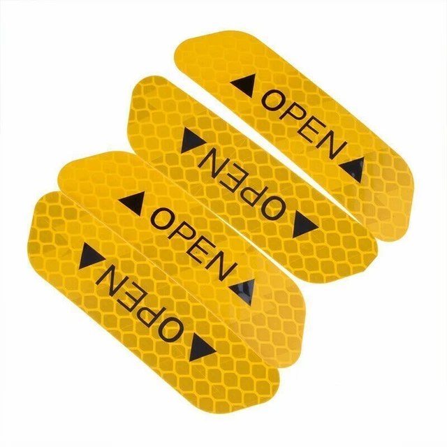 CAR DOOR OPEN Sticker Reflective Tape Safety Warning Auto Decal Door ...