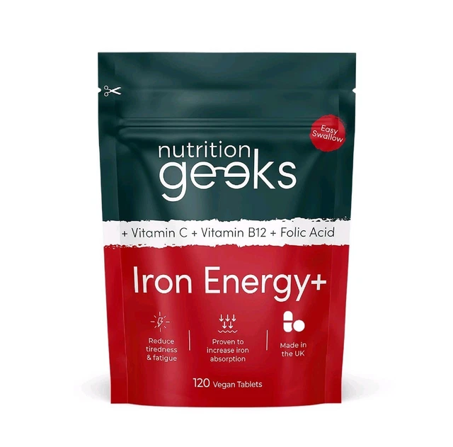 IRON TABLETS HIGH Strength Tablets with Vitamin C, B12 & Folic Acid ...