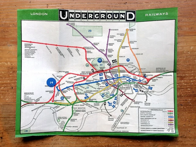 ORIGINAL 1910 LONDON Underground Pocket Map - Early Unified Tube Map £ ...