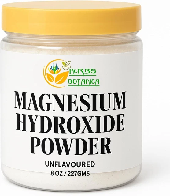 HERBS BOTANICA MAGNESIUM Hydroxide Powder 8 oz Fine Powdered Magnesium ...