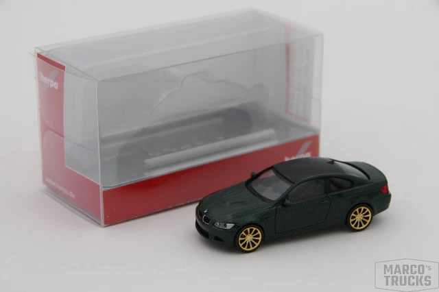 HERPA BMW M3 Coupé (E92), British Racing Green metallic, Felgen gold ...