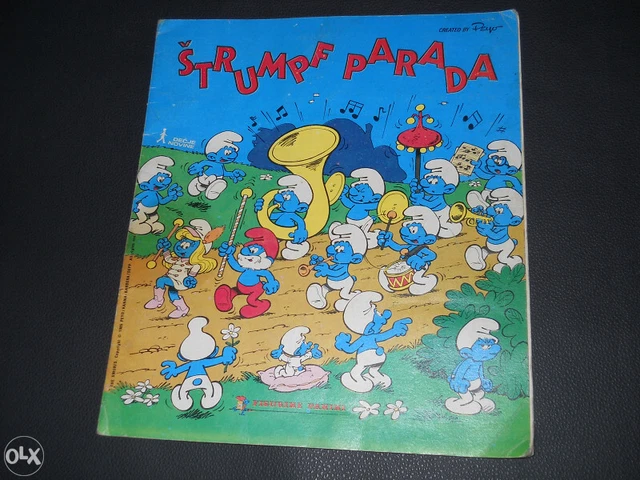 1985 PANINI THE Smurfs Parade Yugoslavia Sticker Album £21.00 - PicClick UK