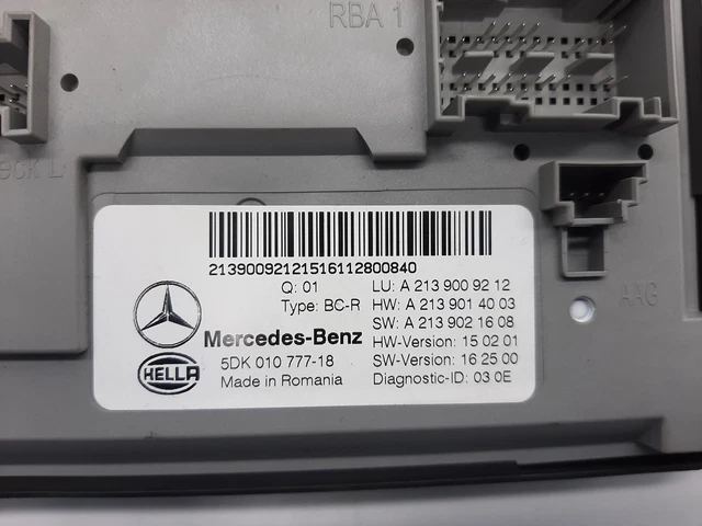 MERCEDES-BENZ E W213 E220 Comfort Control Unit A2139009212 2017 ...