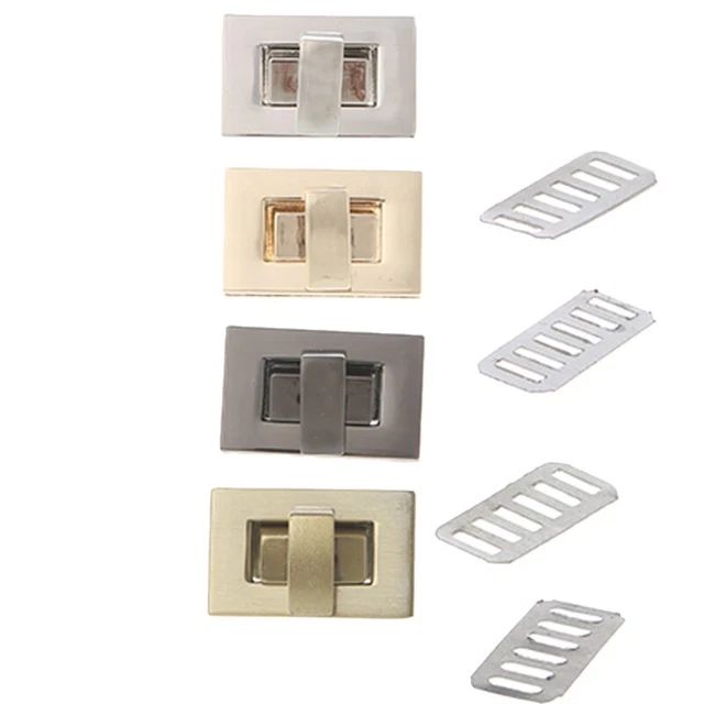 METAL RECTANGLE SHAPE Clasp Turn Lock Twist Lock Handbag Bag Purse ...