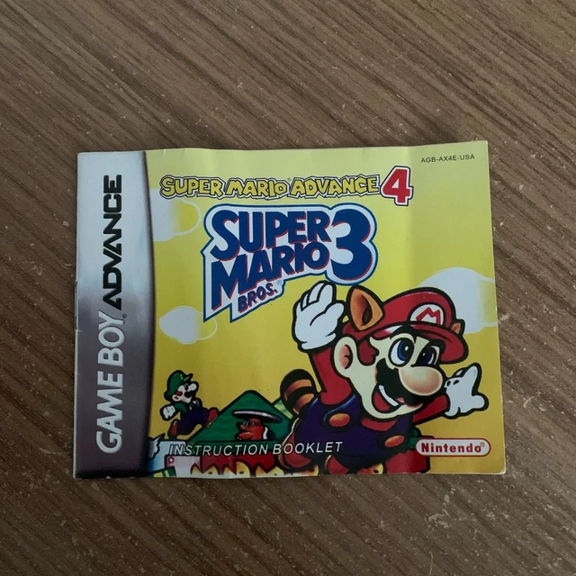 SUPER MARIO ADVANCE 4: super Mario bro’s 3 instruction booklet ...