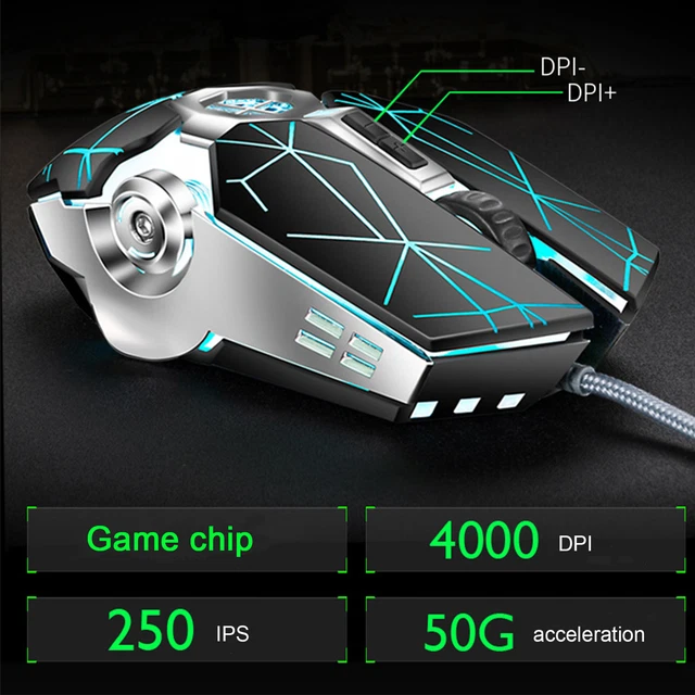 WIRED GAMING MOUSE Programmable RGB Ergonomic Mechanical Mice For PC ...