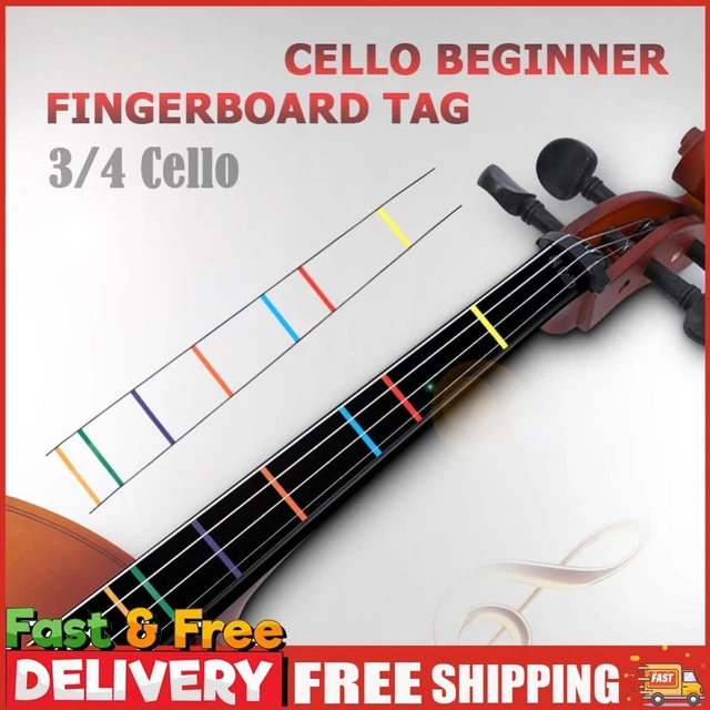FINGERBOARD FRET GUIDE Label Finger Chart Beginner Cello Sticker ...