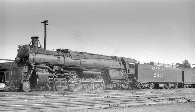 AT&SF SANTA FE Railroad locomotive engine No. 2921 type 4-8-4 OLD TRAIN ...