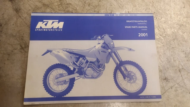 MANUEL REVUE D'ÉCLATÉ chassis 2001 Ktm 400 520 SX MXC EXC Rac en ...