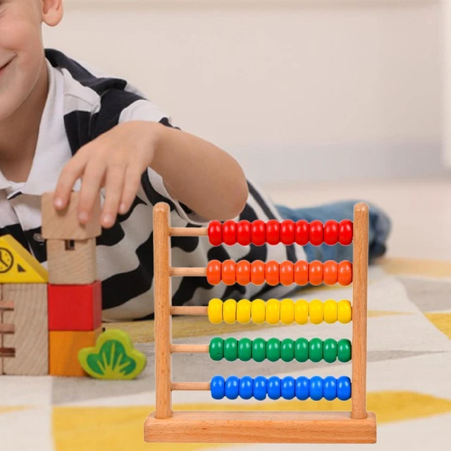 WOODEN ABACUS FOR Kids, Wooden Math Calculation Frame Montessori Toy ...