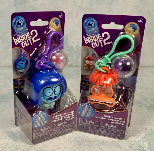 DISNEY PIXAR INSIDE OUT 2 Fidget Figure Bag Clip On Keychains ANXIETY ...