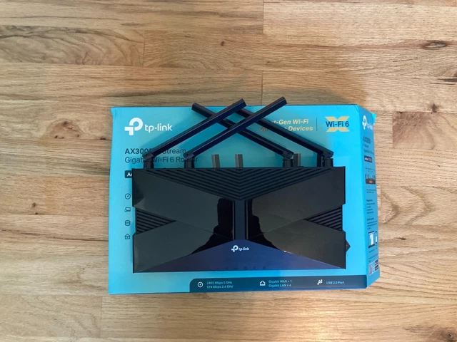 TP-LINK ARCHER AX3000 Dual-Band Wi-Fi 6 Router - Bundle with Power ...