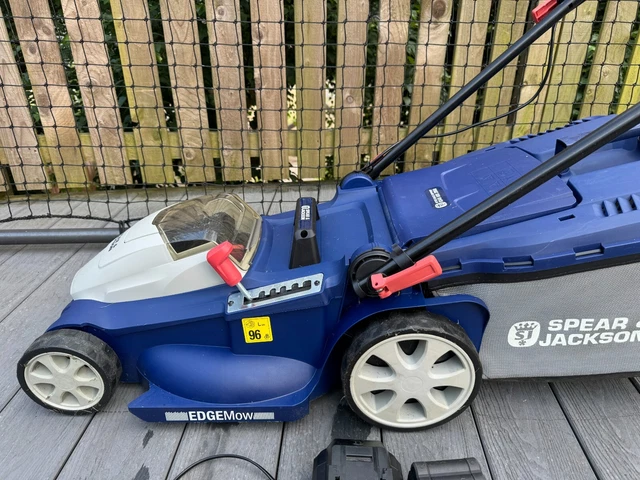 SPEAR & JACKSON S&J S4042X2CR 42cm Cordless Lawnmower Grass cutter ...