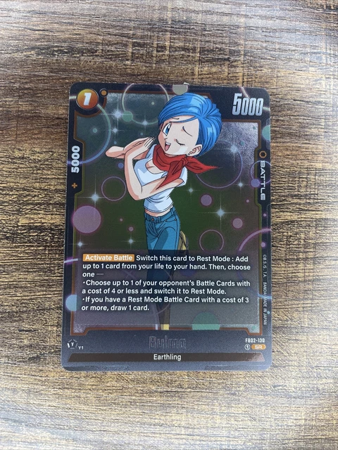 DRAGON BALL SUPER Fusion World Bulma FB02-130 aura flamboyante (FB02) SR anglais EUR 22,16 ...