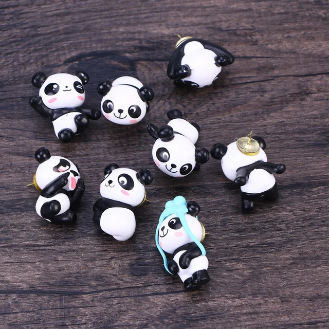 8 PCS DECORATIVE Push Pin Thumbtacks Panda Cute Animal Cartoon Drawing ...