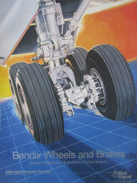 3/1988 PUB ALLIED Signal Bendix Aerospace Wheels Carbon Brakes Original ...