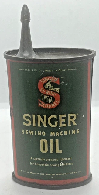 SINGER SEWING MACHINE Oil Tin | RARE Design | Vintage - small amount ...