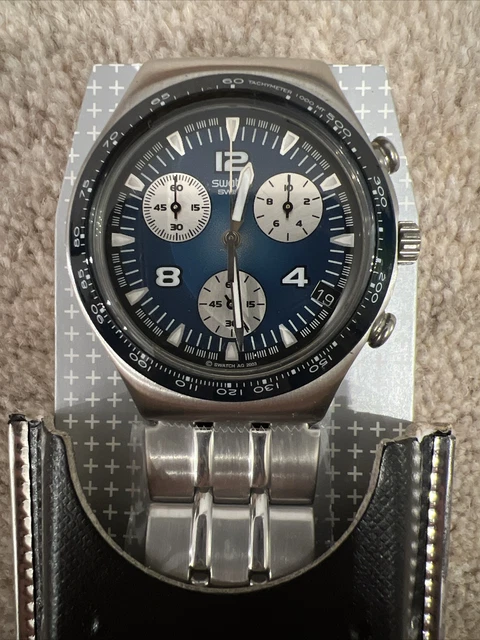 NEW - SWATCH Irony Chronograph Watch - Swiss Movement - 2003. Boxed With Papers £56.00 - PicClick UK