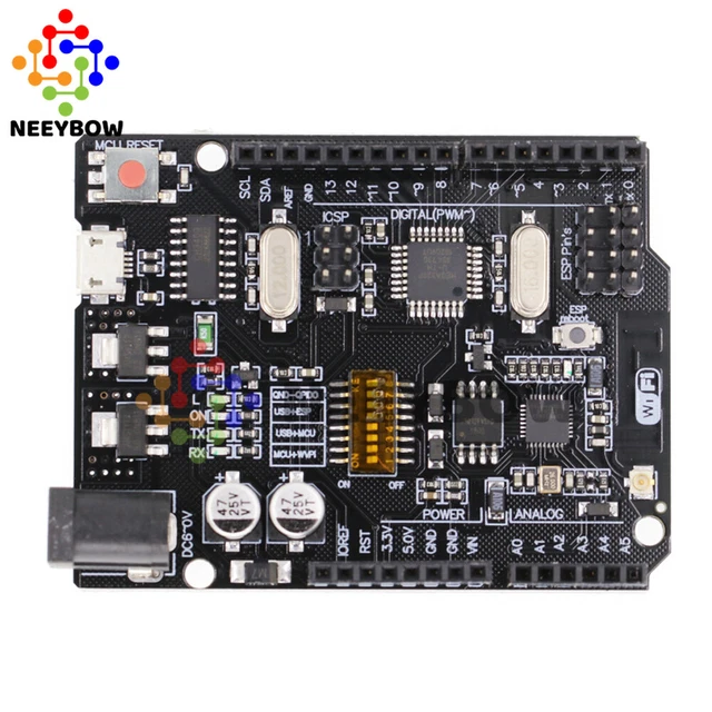 WIFI UNO R3 ATmega328P+ESP8266 (32Mb Memory) USB-TTL CH340G for Arduino ...