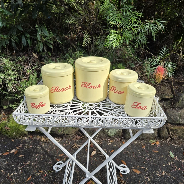 VINTAGE ART DECO 1930s Nally Ware Australia Five Graduated Bakelite ...