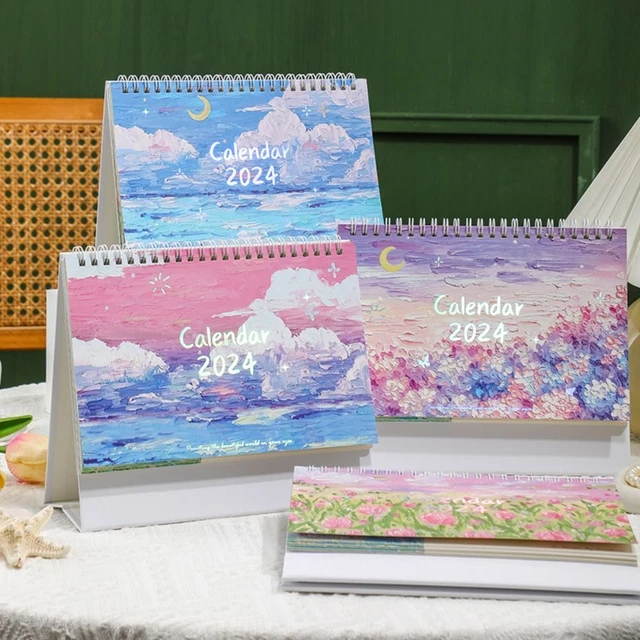 DAILY SCHEDULE 2024 Calendar Standing Flip Calendar Student Stationery ...