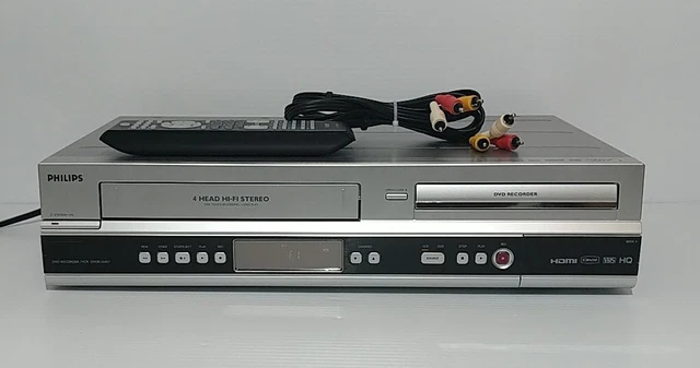 PHILIPS VCR / DVD Player/Cassette recorder / VHS - DVDR3545V-TESTED ...