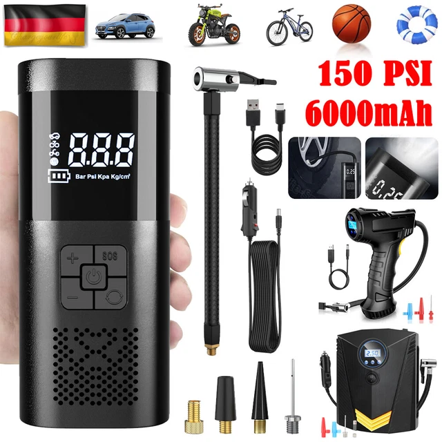 LCD ELEKTRISCHE AKKU Luftpumpe Auto Fahrrad 150 PSI Reifen Druckluft ...