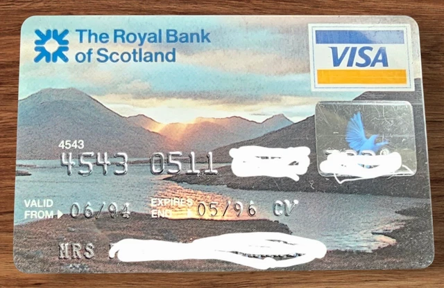 RARE VINTAGE 1990S RBS Royal Bank of Scotland VISA Card – Collectible ...