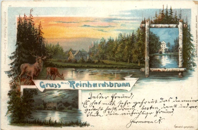 GRUSS AUS REINHARDSBRUNN bei Friedrichroda - Litho -631336 EUR 12,50 ...