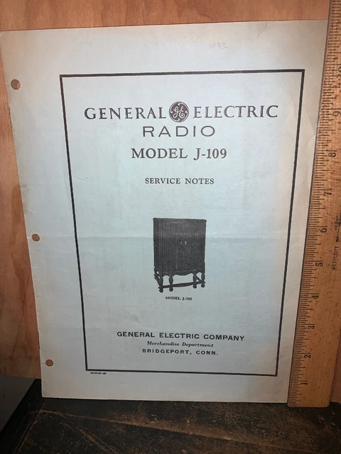 GENERAL ELECTRIC RADIO Model J-109 Service Manual,schematics,Diagrams ...
