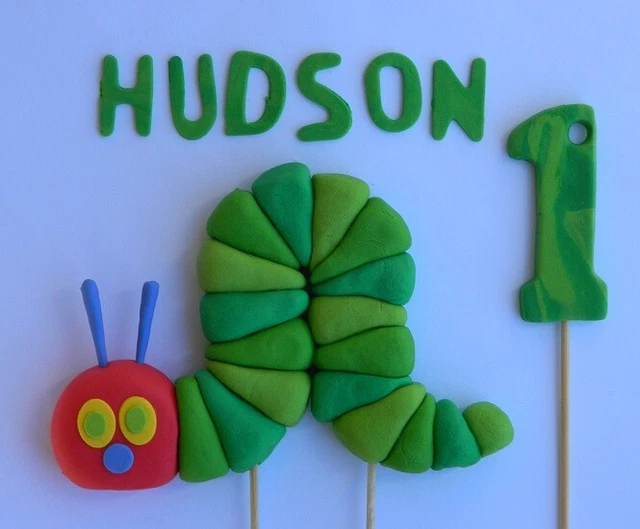 3D EDIBLE HUNGRY CATERPILLAR INSPIRED NAME AGE cake topper DECORATIONS ...