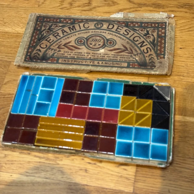ANTIQUE VICTORIAN CERAMIC Design Miniature Tiles Building Blocks £108. ...