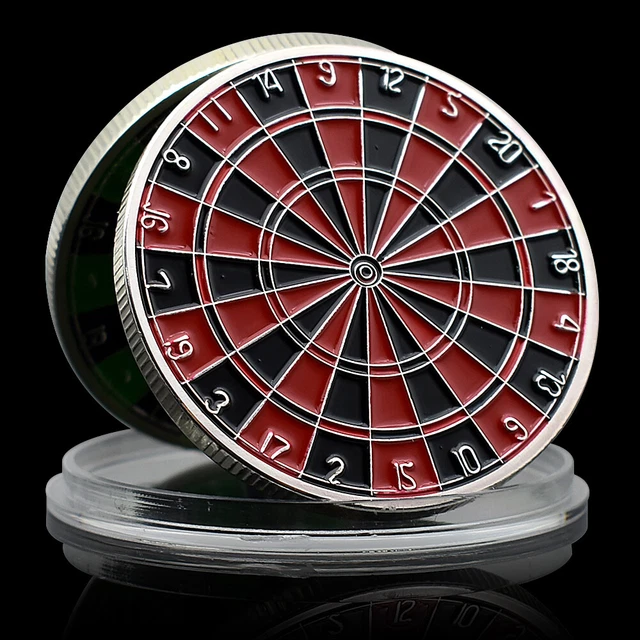 SILVER COIN OF Dart Board Lucky Medal Desktop Metal Ornament Festival ...