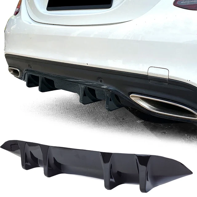 FOR MERCEDES W205 2018-2021 With Amg-Line Rear Diffuser Black Gloss £ ...