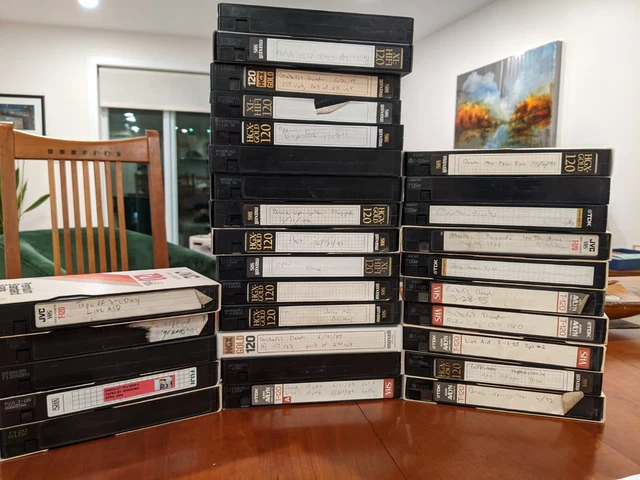 30 HQ VHS tapes from the 80’s & 90’s Live Aid, letterman SOLD AS USED ...