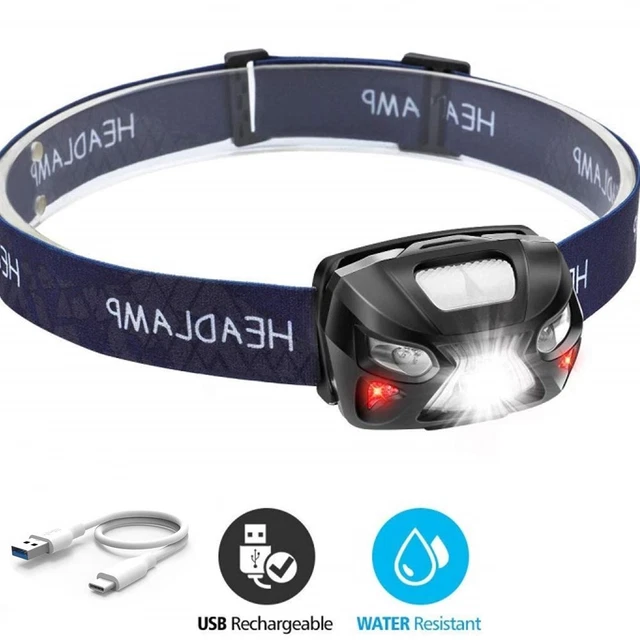 LED COB SENSOR Stirnlampe Scheinwerfer Kopflampe USB Wiederaufladbar Wasserdicht EUR 13,99 ...