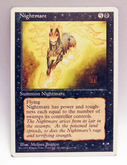 CAVALLO INCUBO NIGHTMARE VI 6eme Edizione Rara Cartolina Magic MTG VF ...