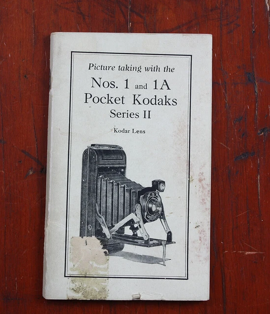 KODAK NO. 1/1A Pocket Series Ii (Kodar) Livre D'instructions, 1925/Cks ...