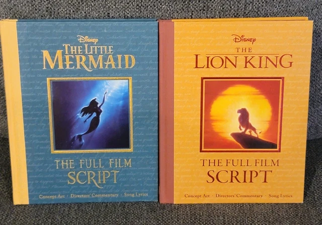 DISNEY THE LITTLE Mermaid & Lion King Film Script Hardcover Books NEW £ ...