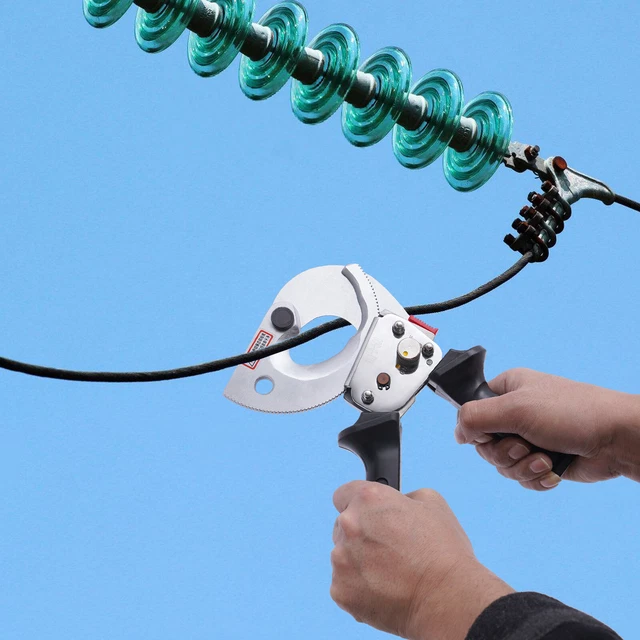 RATCHET CABLE CUTTER Heavy Duty Aluminum Copper Ratcheting Wire Cutting ...