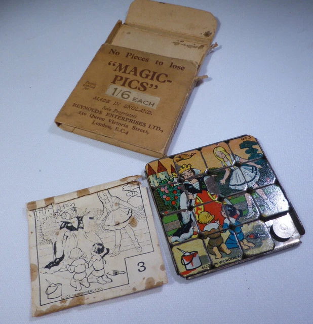 MAGIC PICS METAL Tile Slide Puzzle Alice in Wonderland Reynolds ...