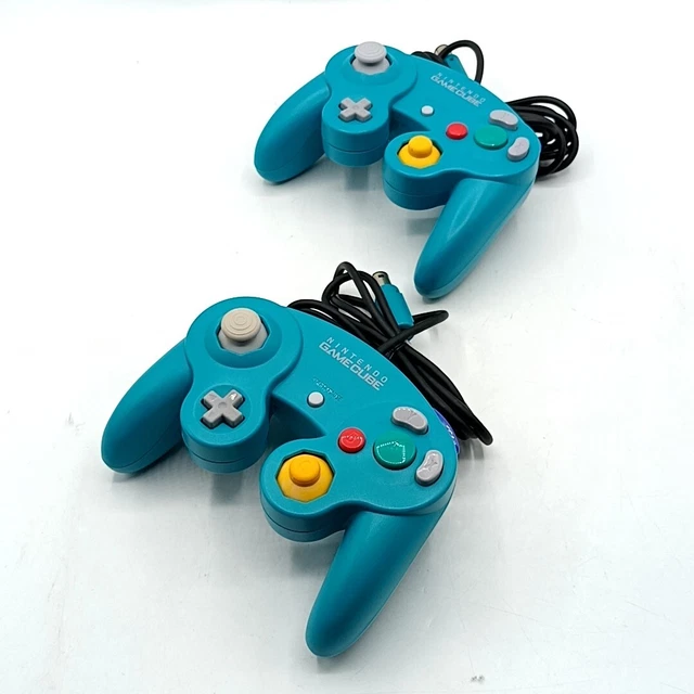 NINTENDO GAMECUBE CONTROLLER Emerald / Teal DOL-003 Lot of 2 Tested ...
