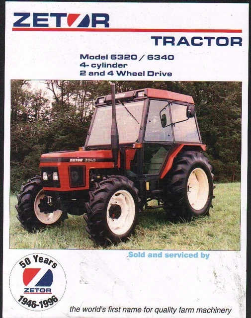 ZETOR MODEL 6320/6340, 4 Cylinder Tractor Brochure Leaflet £8.50 ...