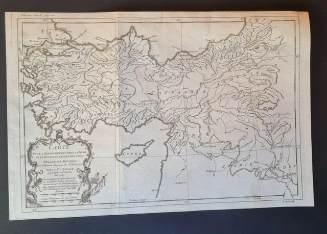 ANTIQUE 1739 MAP - Expedition of Cyrus - Persia - Asia Minor £19.95 ...